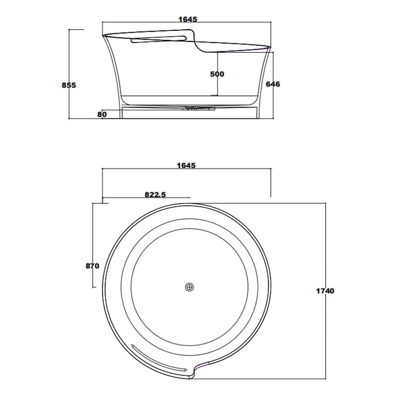 round tub, 2 person hot tub TC-S30 - WolkeSieben